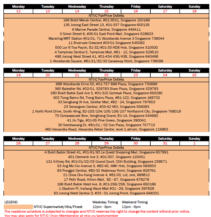 Roadshows Schedule 2024